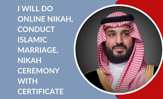 Do online nikah, conduct islamic marriage, nikah ceremony with certificate by Mira_smith01 | Fiverr
