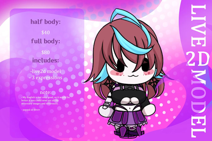 Design and rigging your small vtuber model live2d by Taroai_arts | Fiverr
