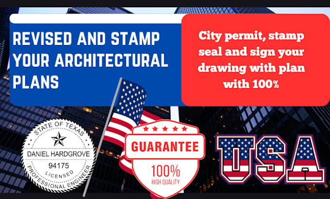 Sign stamp and seal architecture drawing for the city permit by ...