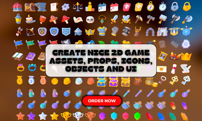 Create nice 2d game assets, props, icons, objects and ui by Junipergabriel1 | Fiverr