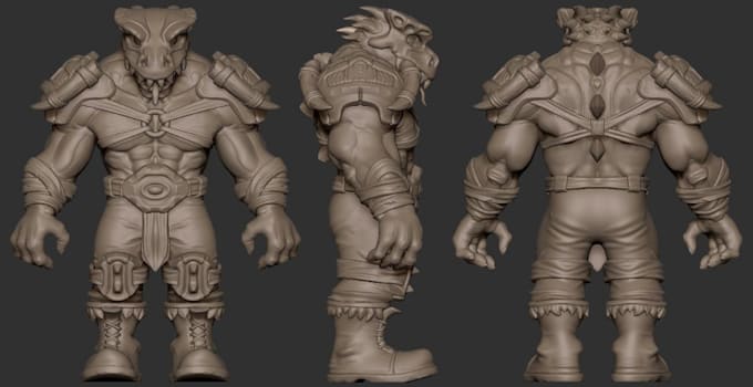 Sculpt warriors character model, modify stl file, cad engine 3d ...
