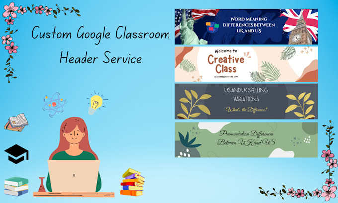 Custom google classroom header design by Safayathstudio | Fiverr