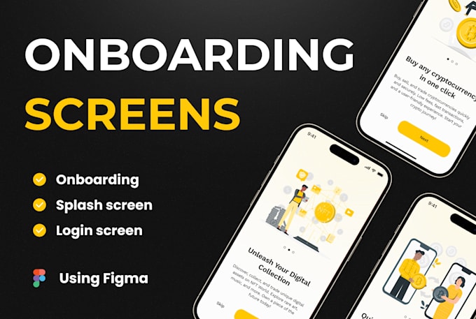 Design mobile onboarding screens and splash screens in figma by Gl1tcherr | Fiverr