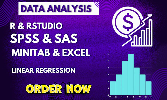 Do spss data analysis, r, rstudio excel, sas, minitab and linear regression by Profahsan752 | Fiverr