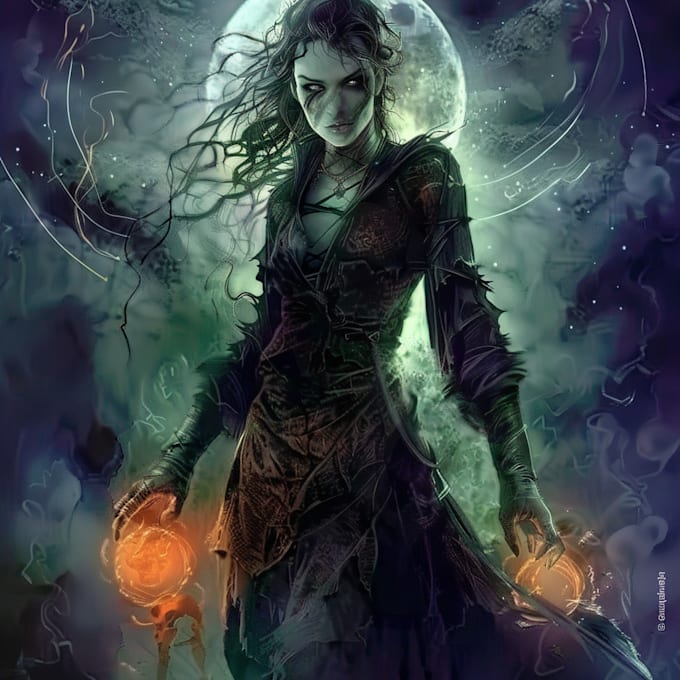 Draw a realistic fantasy horror character and concept art by Josefaico ...