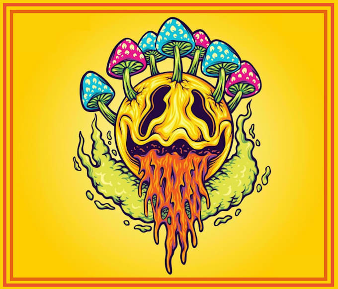 Design trippy psychedelic logo by Tegrehhidald | Fiverr