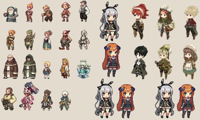 Make Pixel Art Sprite Character Animation Rpg Maker 2d Game Asset Sprite Sheet By Tommypic Fiverr