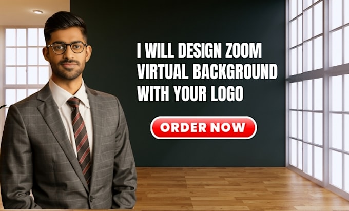 Design zoom virtual background with your logo by Skillsinnmedia | Fiverr