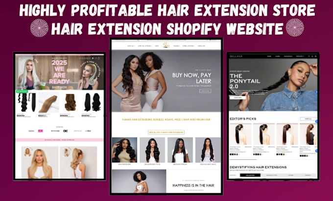 7figure hair extension shopify store hair extension website hair ...
