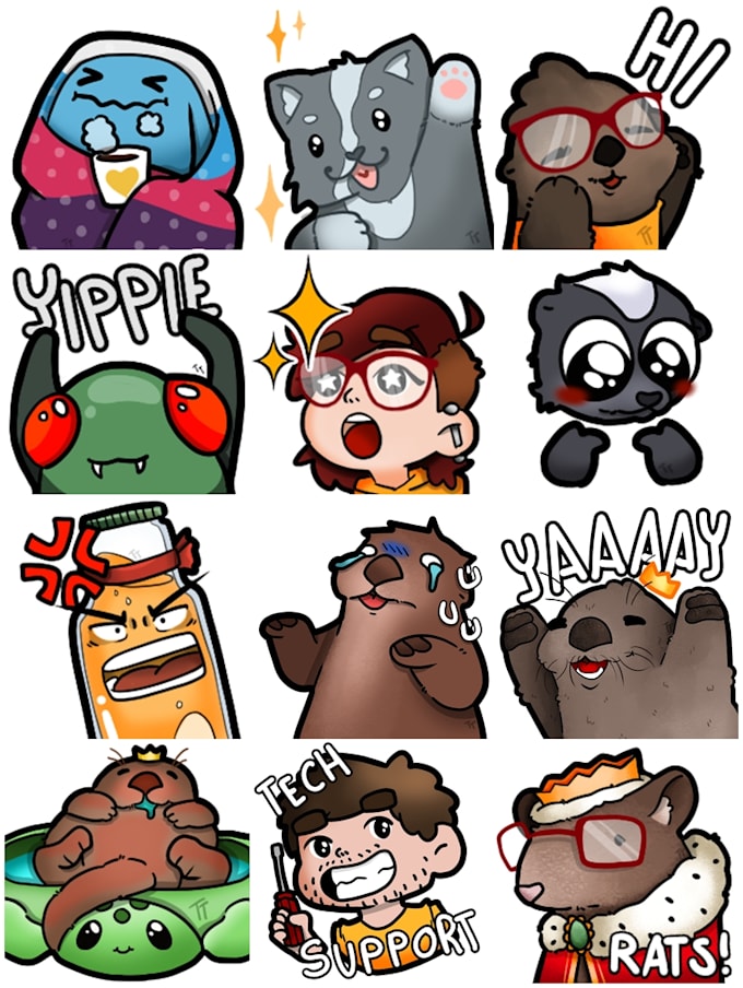 Draw emotes for your streams by Tiny_tubie | Fiverr