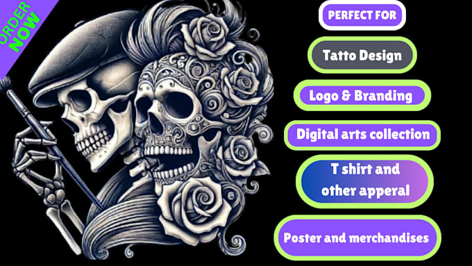 Create a custom skeleton and skull design for you by Hdsampleshow | Fiverr