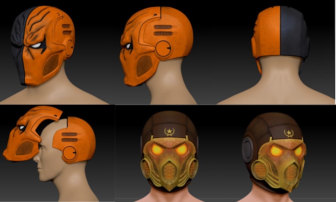 Model 3d cosplay mask,3d cosplay helmet,3d armor,3d face for 3d ...