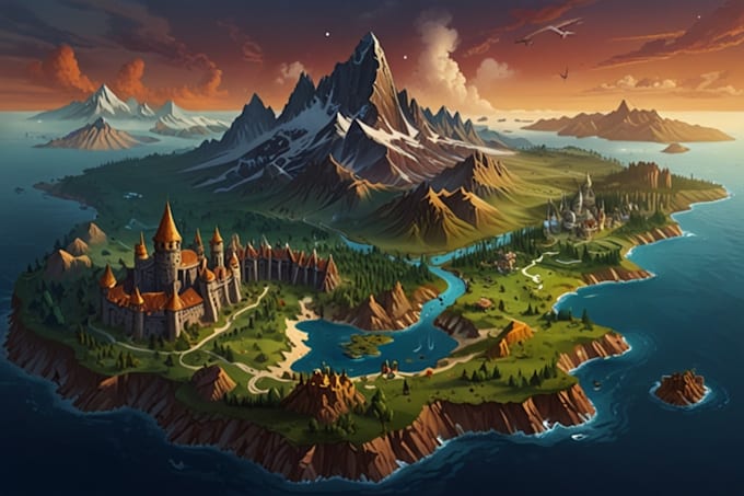 Make a fantasy map illustration for dnd, games by Zaicrus | Fiverr