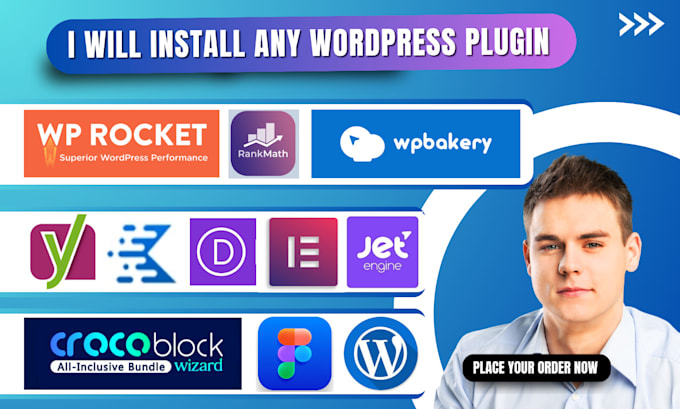 Install elementor pro, astra pro, rank math pro, crocoblock, wp rocket, plugins by Emmanuell ...