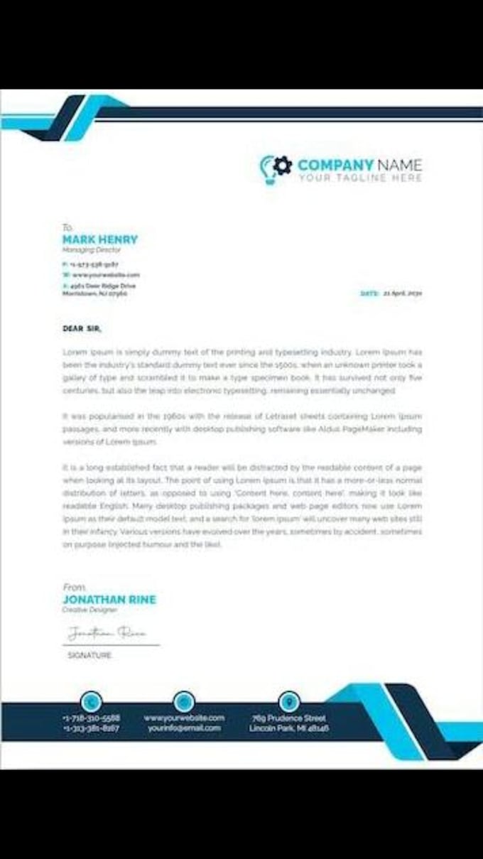 Create a unique letterhead design by Muhahmed84 | Fiverr