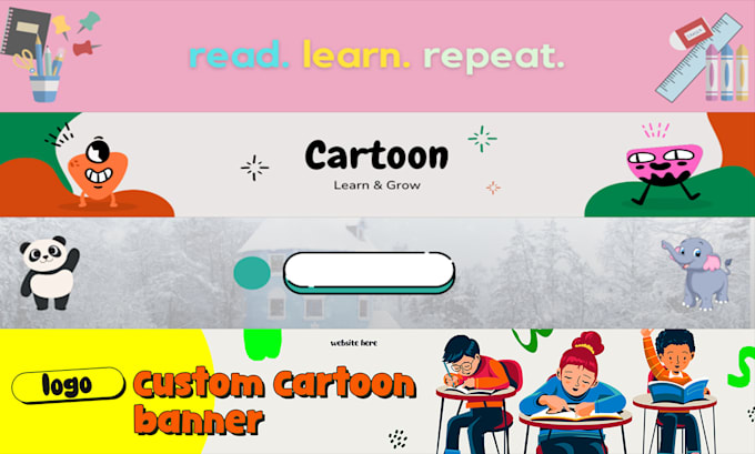 Design custom banner design, stunning cartoon youtube banner by ...