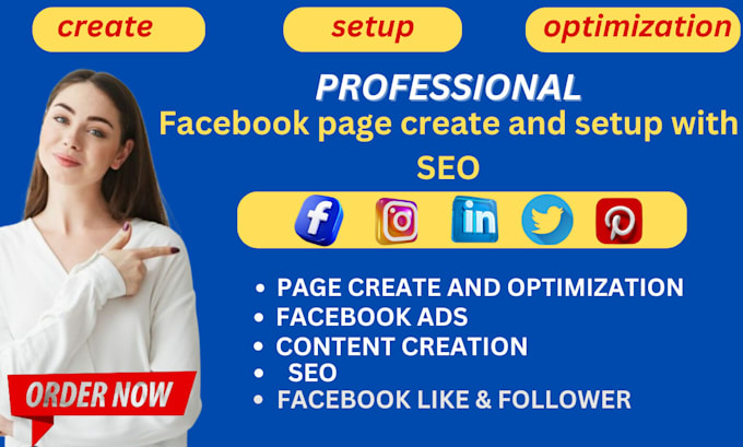 Do professional facebook page create and setup with cover design by ...