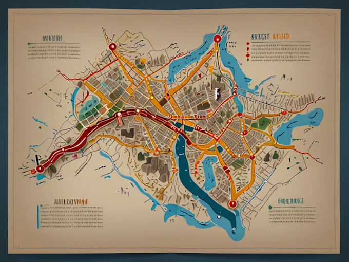 Draw custom vector map, route map or direction map by Tykeiiller | Fiverr