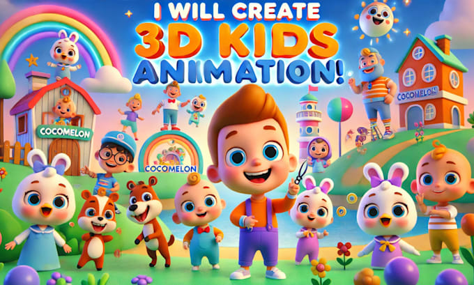 Do 3d animation for kids nursery rhymes cocomelon cartoon animation ...
