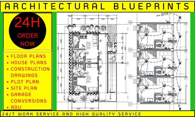 Draft architectural blueprints and construction drawings in autocad by ...