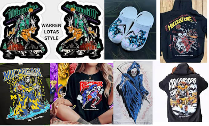 Draw unique warren lotas style,skeleton,skull,tshirt design,streetwear ...