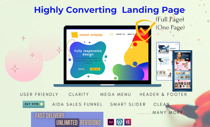 Create a professional landing page on wordpress by Nazmul_webpage | Fiverr