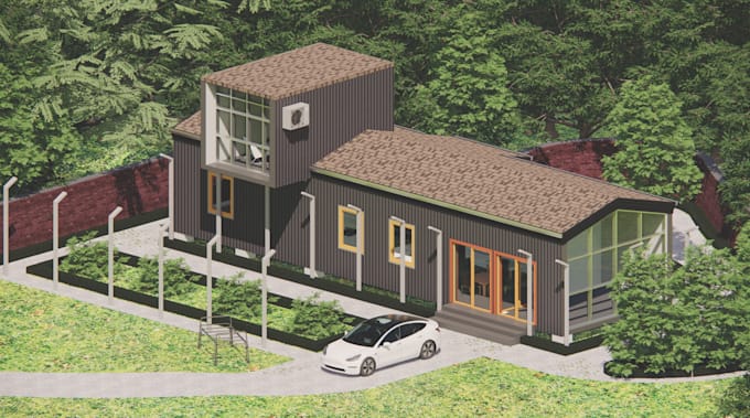 3d visualize exterior or landscape on rvt acad blndr by Schemabeam | Fiverr