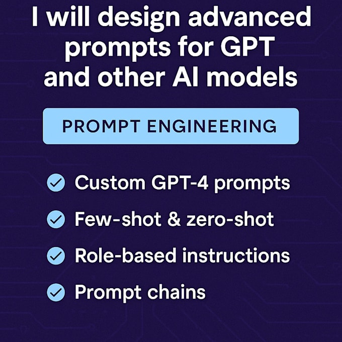 Design advanced prompts for gpt and other ai models by Ivan_kachaikin | Fiverr