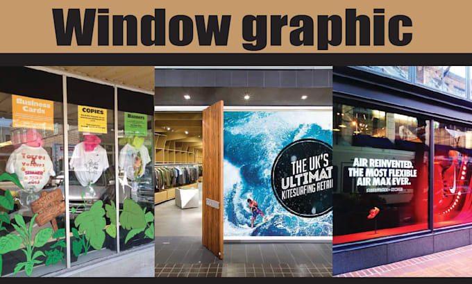 Do shopfront, window graphics, storefront and billboard by Noumansanwal | Fiverr