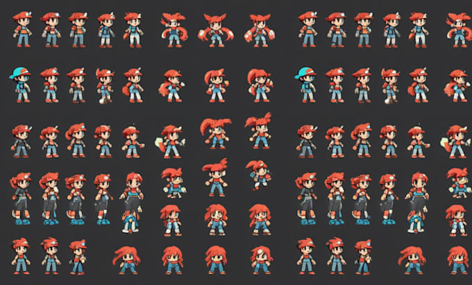 Create sprite sheet, pixel art animation, pixel art, character design ...
