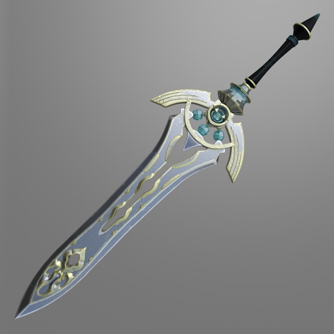 Model stylized 3d sword for 3d printing, 3d sword or shield game assets by Helen_zee | Fiverr