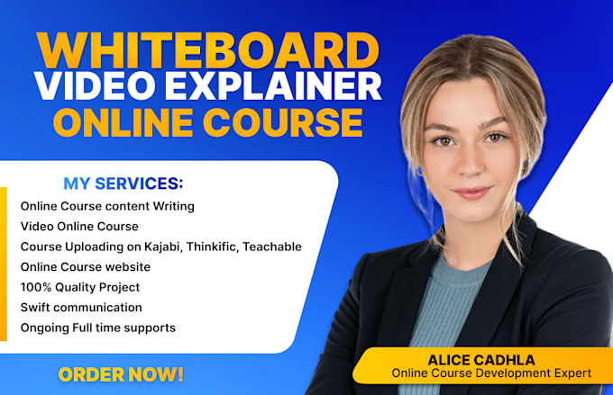 Create and upload online course, ppt, whiteboard online course, video explainer by Alicecadhla ...