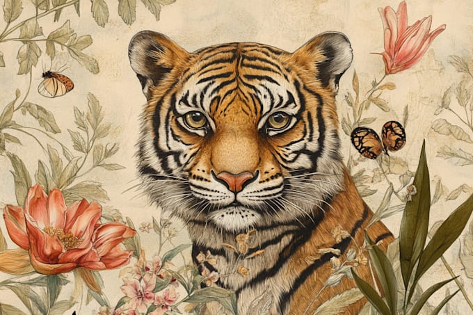 Draw an animal and botanical illustration by Ericsoson | Fiverr