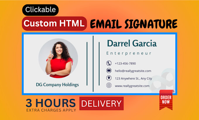 Create html clickable email signature, gmail and outlook email signature by Swiftfrancis | Fiverr