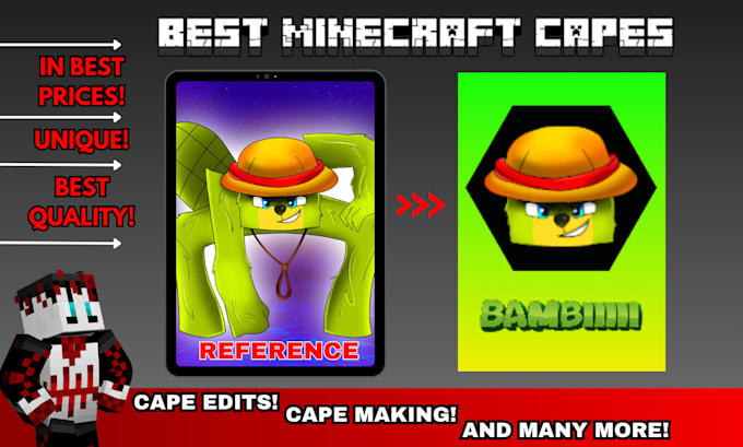 Make best custom capes for you in minecraft by Haitham_builder | Fiverr
