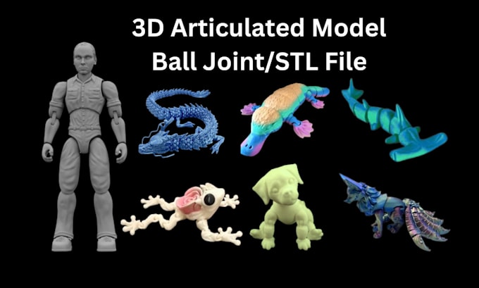 Stl file for 3d articulated model articulated animal 3d flexi model 3d ...