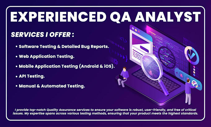 Do Comprehensive Manual And Automated Qa Testing Services By Creative Factor Fiverr