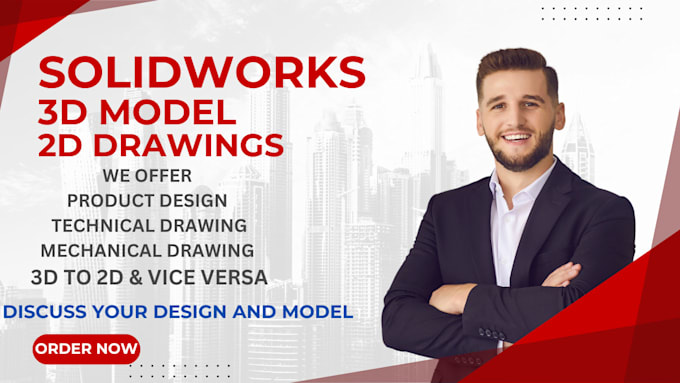 Design 3d model and 2d mechanical drawings using solidworks by ...