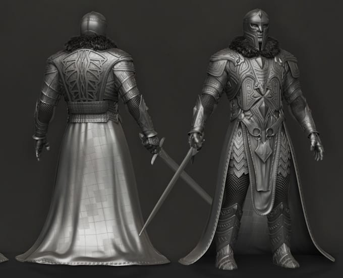 Craft 3d armor warrior model spline,modify stl file, cad engine 3d ...