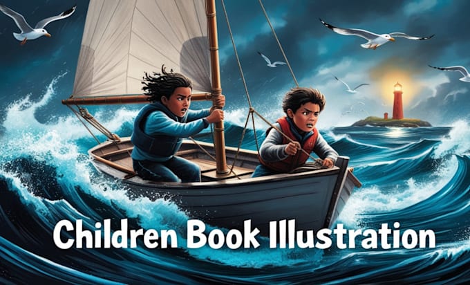 Draw beautiful children story book illustration, book cover design ...