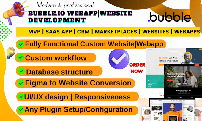Develop bubble website, webapp, saas, cms, mvp, llm, figma to bubble io by Philip_ethan | Fiverr