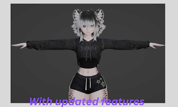 Create custom vrchat avatar 3d model furry avatar outfit toggles nsfw by Uqua_rib | Fiverr