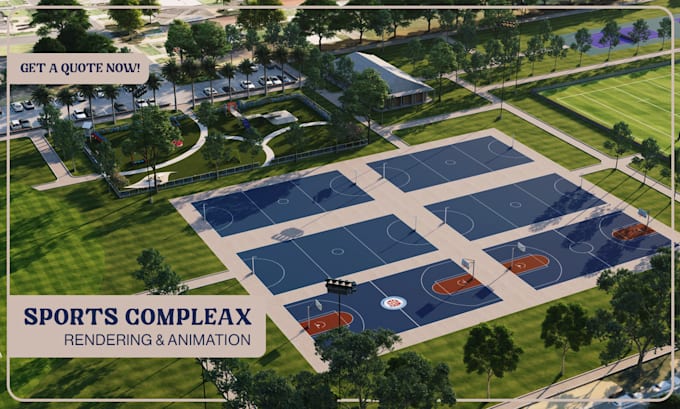 Create stunning sports complex design gym 3d model by Archnabeel | Fiverr