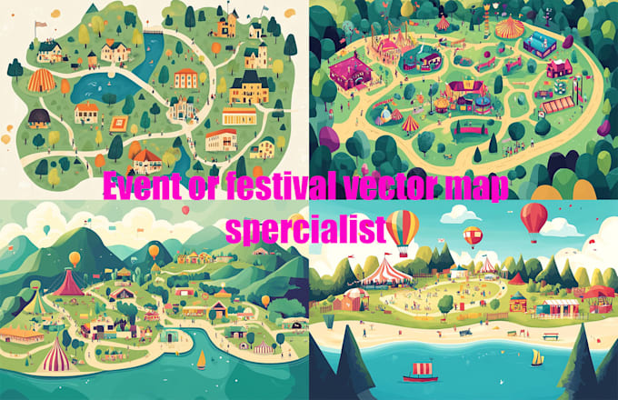 Create event or festival vector illustrative map design by Khyrunt | Fiverr