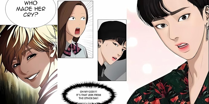 Draw mnaga anime manhwa comic webcomic webtoon comic page webtoon in ...