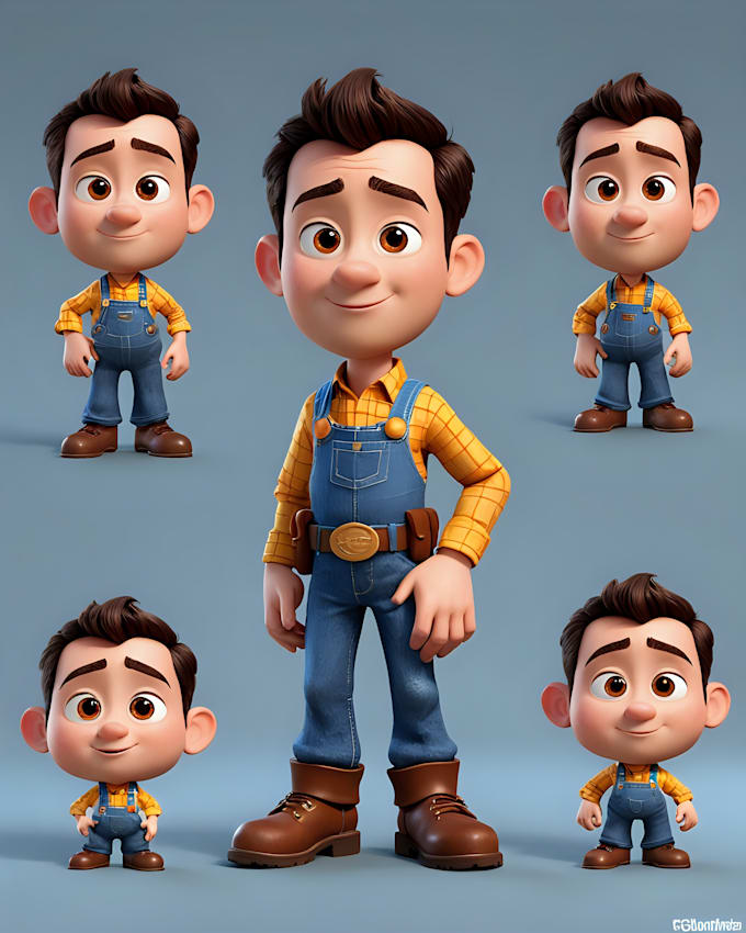 Create custom 3d pixar style cartoon character designs ai art by ...