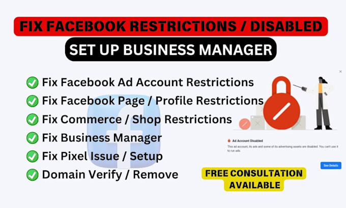 Fix facebook ad account and business manager by Arifur_rahman_t | Fiverr