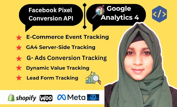 Setup meta pixel google tag manager server event tracking conversion api ga4 by Fatema956 | Fiverr