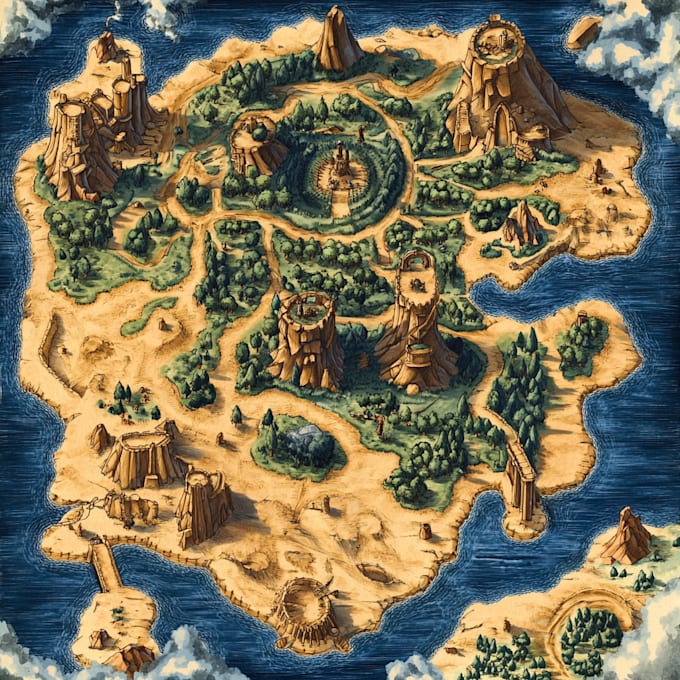 Create a custom fantasy map by Sparreen | Fiverr