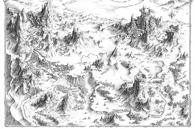 Make a professional fantasy, sci fi map rpg, game map by Santrelorris ...
